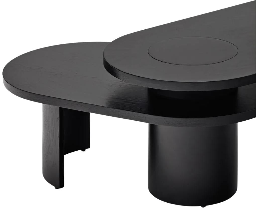 Černý dřevěný konferenční stolek Teulat Nori 120 x 85 cm