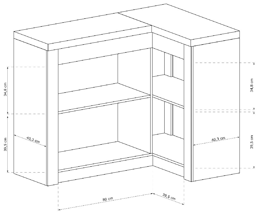 INDIANAPOLIS s | komoda I-15 K ROHOVÁ | 131x90 cm | jasan světlý
