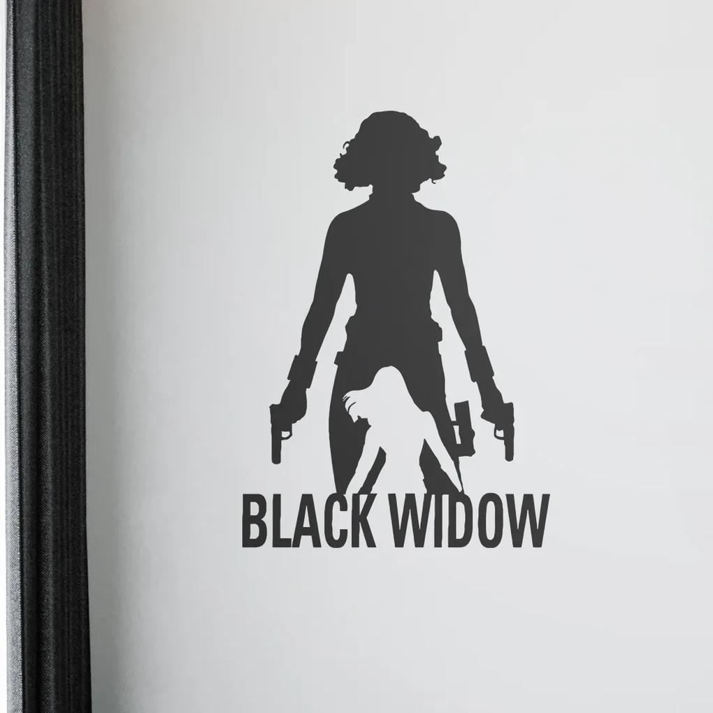 Živá Zeď Samolepka na zeď Black Widow silueta Barva: černá