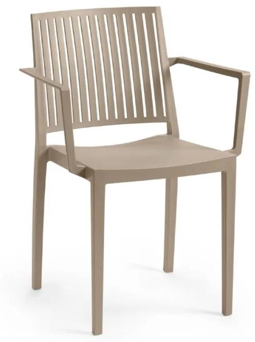 ROJAPLAST Zahradní židle - BARS ARMCHAIR, plastová Barva: béžová