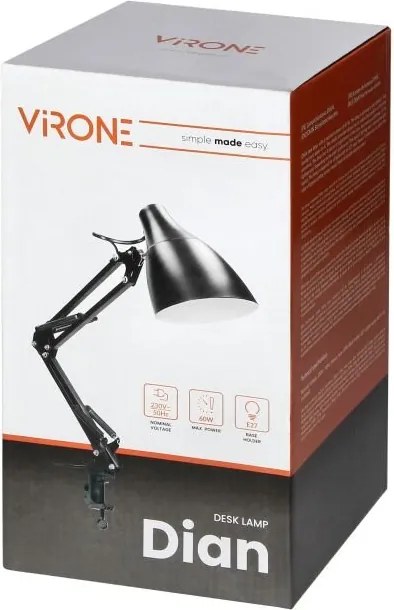 Kancelářská stolní lampa šroubovací ORNO VIRONE DIAN DL-13/W 60W, bílá