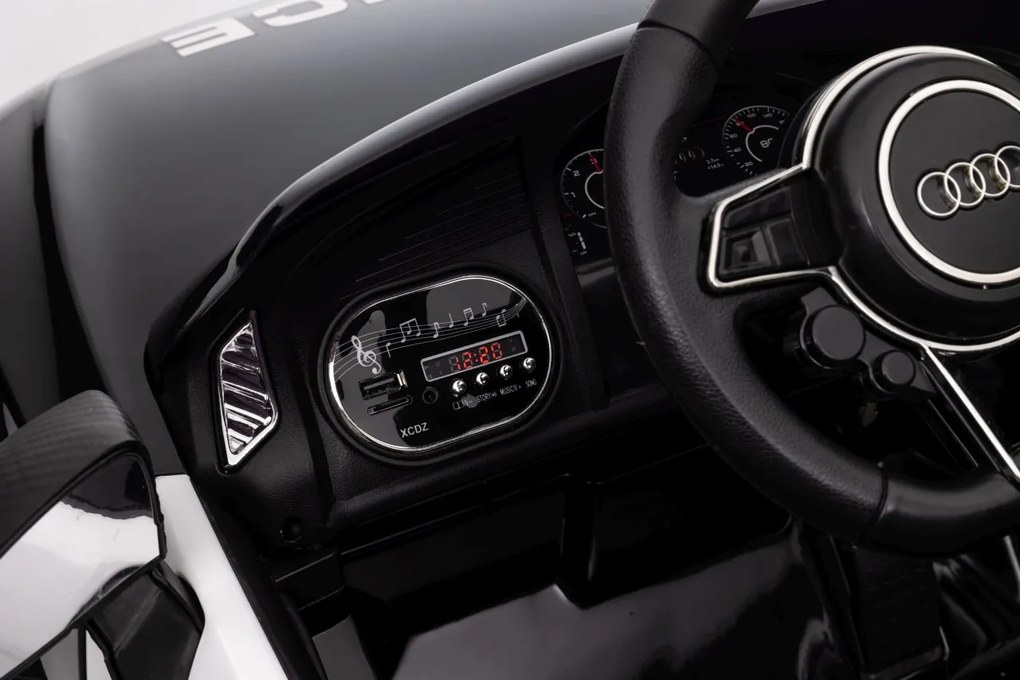 Ramiz Elektrické autíčko Audi R8 Policie na baterie + dálkové ovládání + EVA + pomalý start + MP3 LED