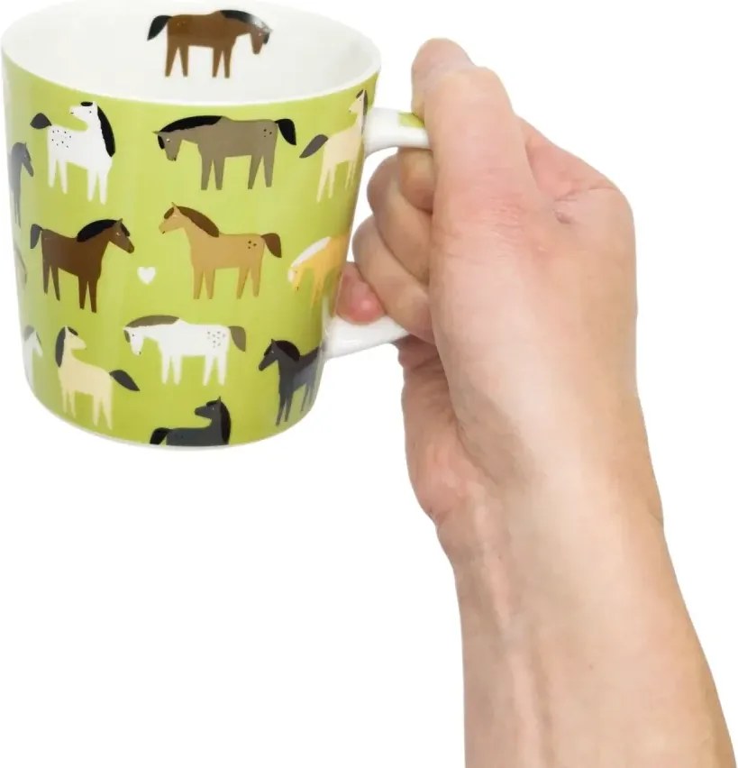 Porcelánový hrnek Koňská parta, 400 ml – dárek pro jezdkyni, čaj i kávu