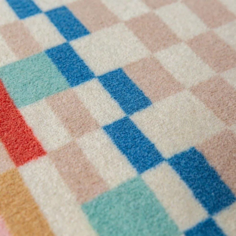 Běhoun s příměsí vlny 80x300 cm Checkered Border – Flair Rugs