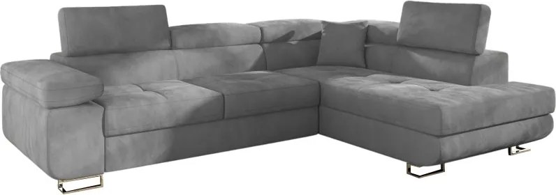 Rozkládací rohová sedačka TONY DELUXE 270×202 cm – více barevných variant levý roh šedá