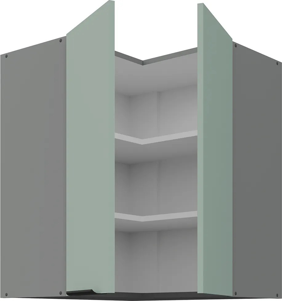 ARIA sa | horní kuchyňská skříňka 60x60 GN-72 2F (90°) rohová s policemi | 60x60 cm | antracit/aquamarine
