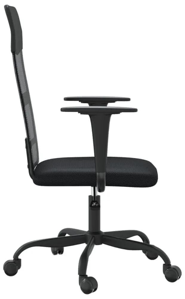 Petromila Kancelářská židle výškově nastavitelná černá síťovina a koženka