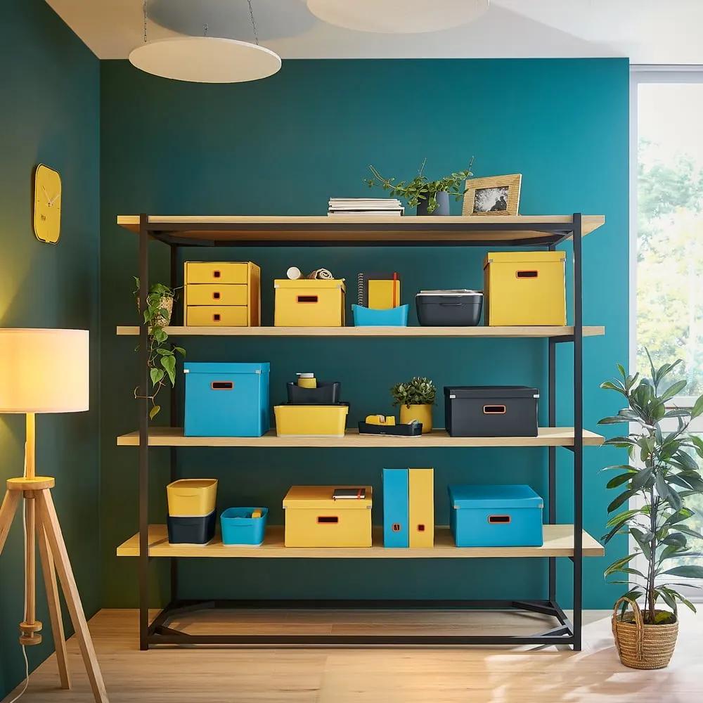Modrý kartonový úložný box s víkem 32x36x31 cm Click&amp;Store – Leitz