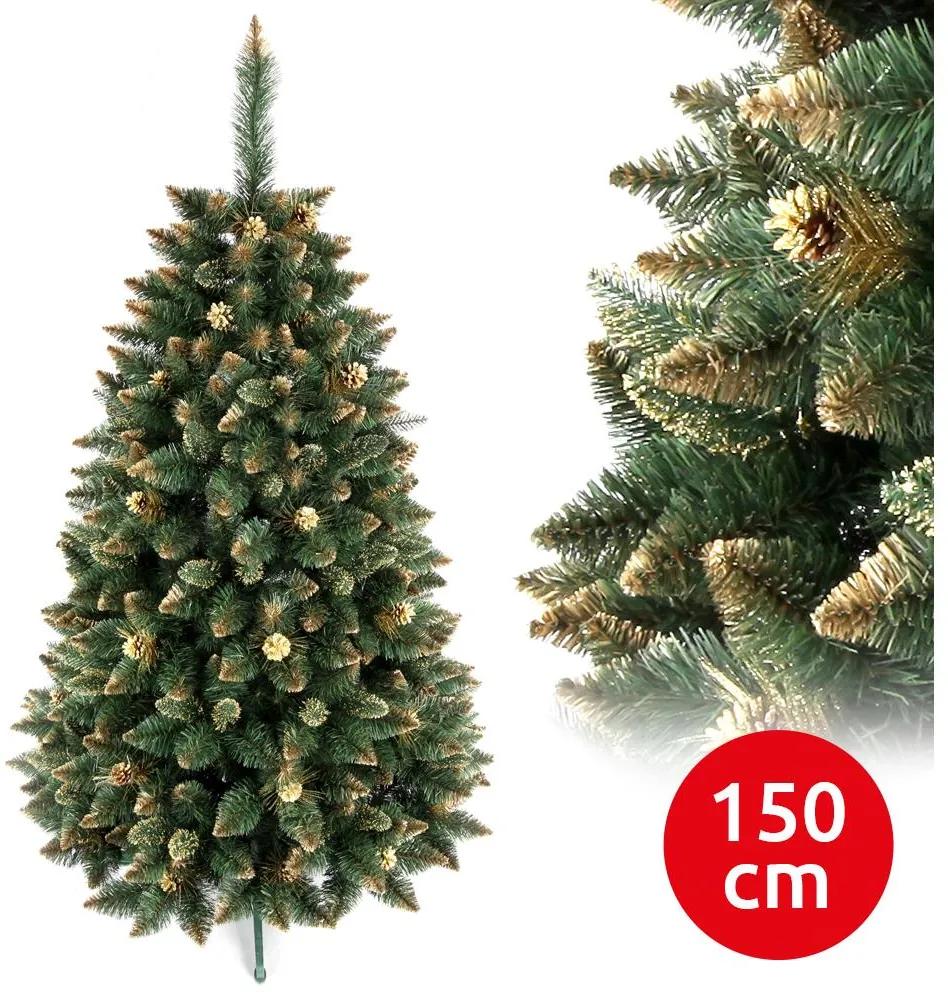 ANMA Vánoční stromek GOLD 150 cm borovice AM0047