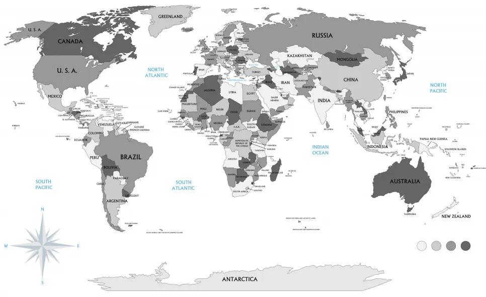 Fototapeta Mapa Světa Hladký vinyl 254x184