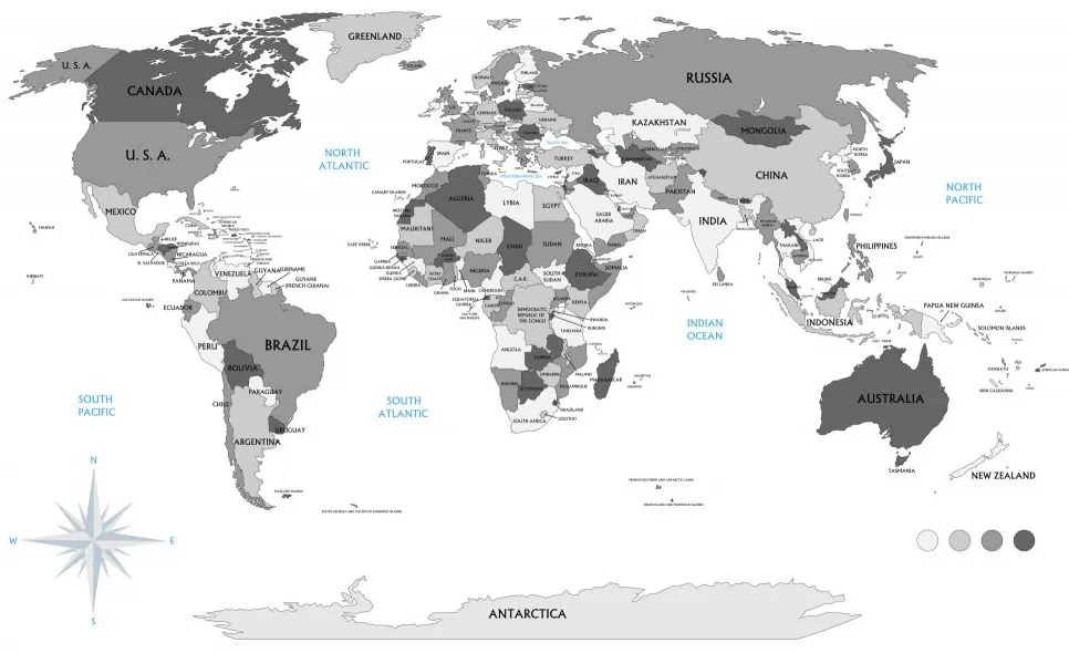 Fototapeta Mapa Světa Hladký vinyl 300x210