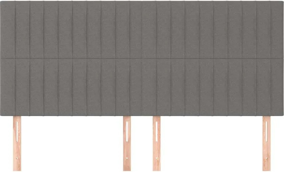 Čelo postele tmavě šedé 200 x 5 x 118/128 cm látkové 3116593