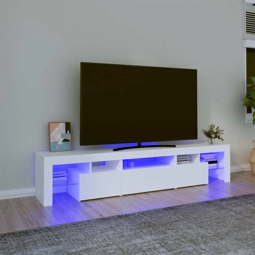 vidaXL TV skříňka s LED osvětlením 200x36,5x40 cm [3152810] Barva: Černá