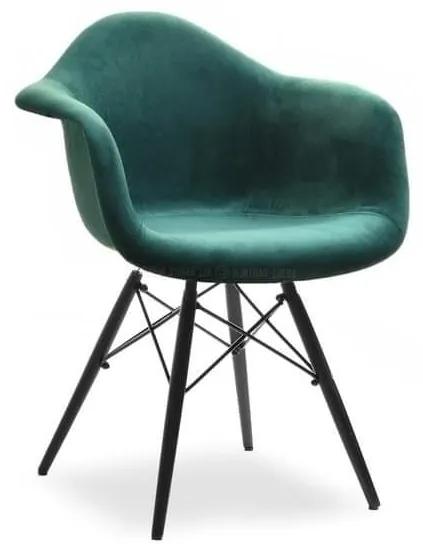 design4life Jídelní židle-křeslo MALWA BRAC zelená, černá