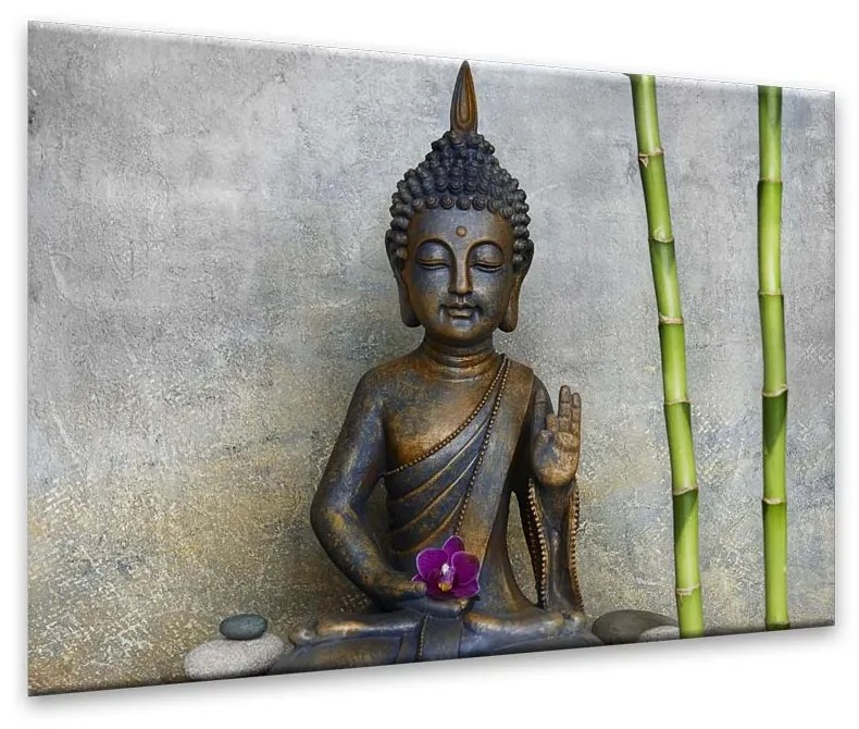 Obraz na skle Styler - Copper Buddha 120x80 cm