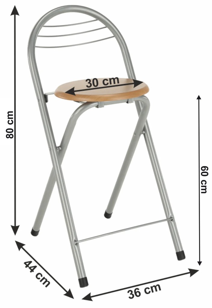 Kondela Barová židle, buk/aluminium, BOXER