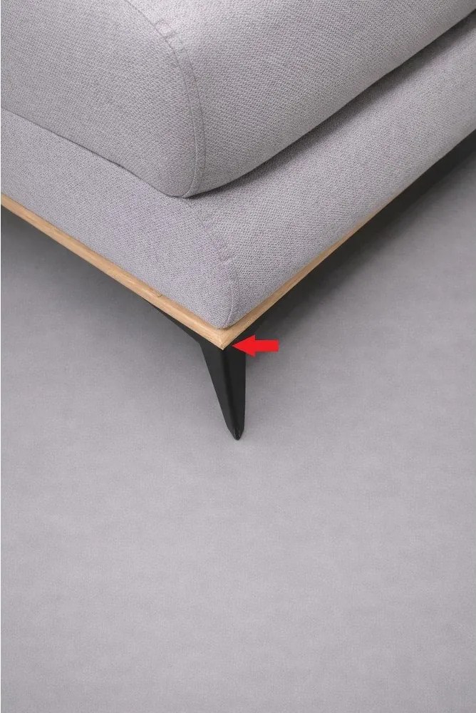 Světle šedá rozkládací/s úložným prostorem rohová pohovka (pravý roh/s lenoškou) Planet - II. jakost – Windsor & Co Sofas