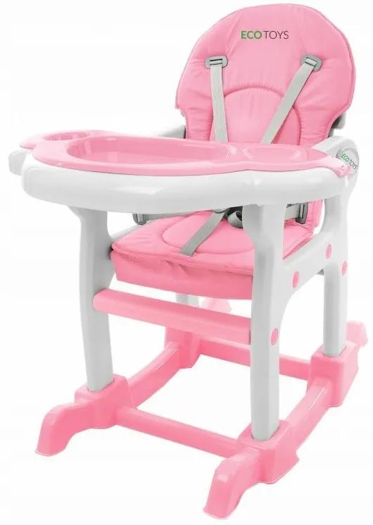Multifunkční židle na krmení 3v1 růžová