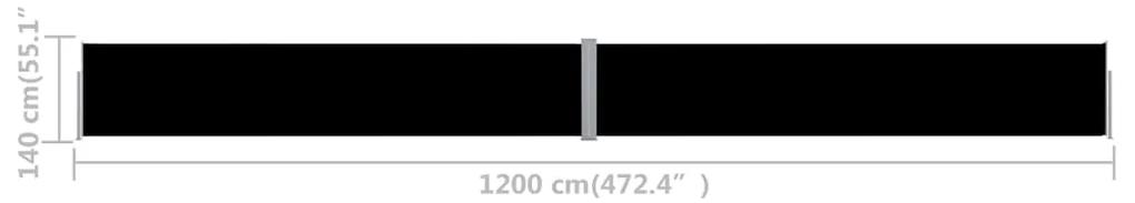 Zatahovací boční markýza / zástěna 140 x 1200 cm černá,  313387