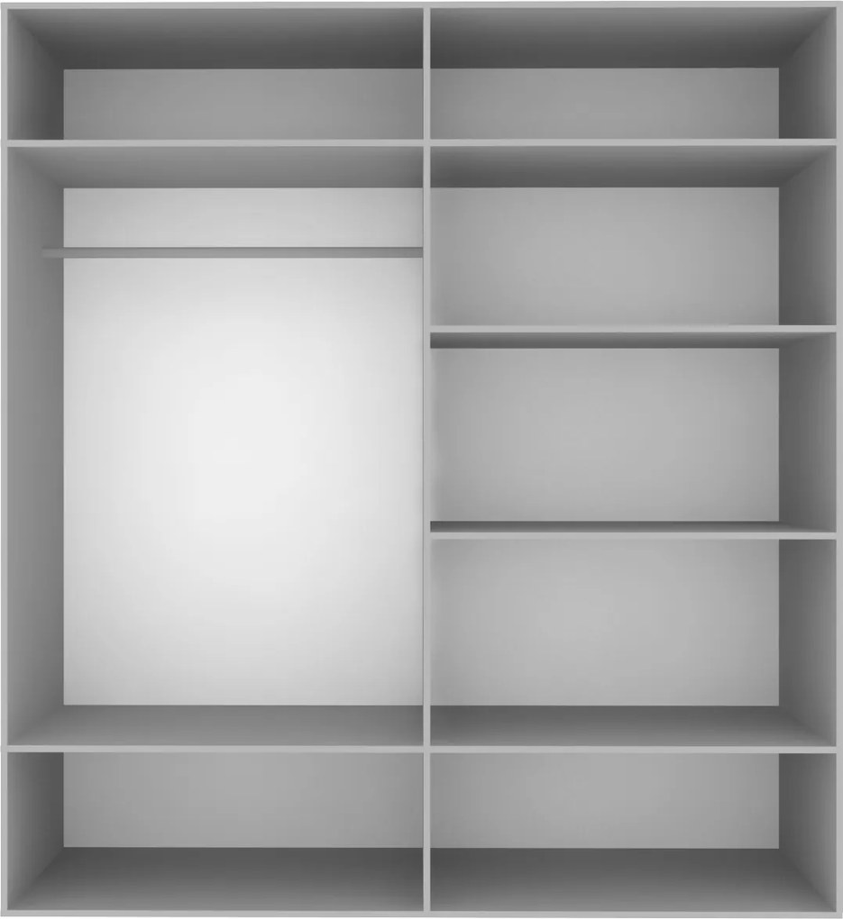 ARK Šatní skříň BRUNO, Šedá + LED osvětlení 207 cm