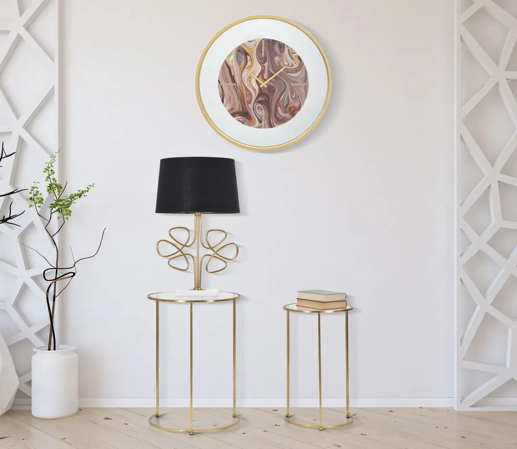 Nástěnné hodiny Mirror 60 cm zlaté/vícebarevné