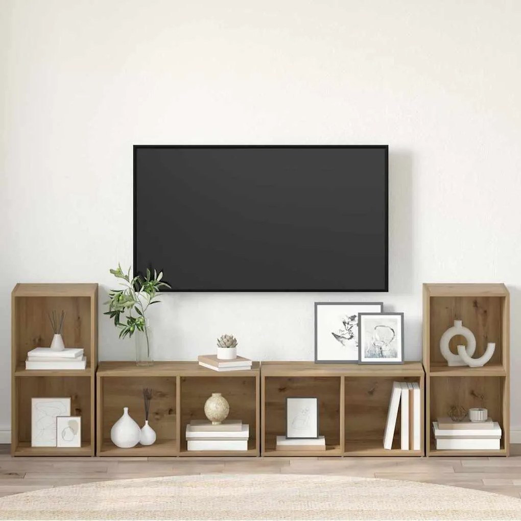 Sestava TV skříněk 4 ks Artisanový dub Kompozitní dřevo 3393530