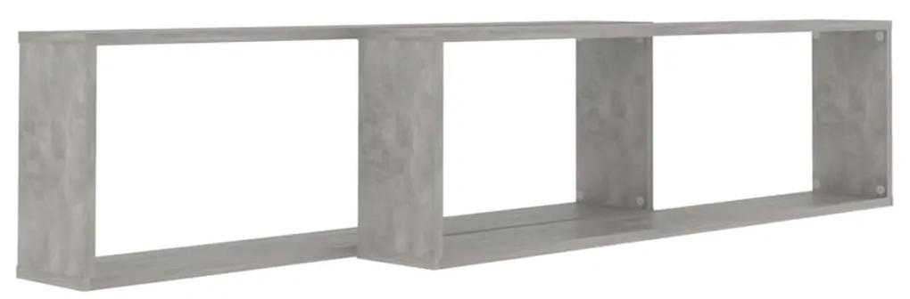 Nástěnné krychlové police 2 ks betonově šedé 100 x 15 x 30 cm - Default Title