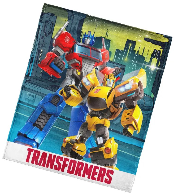 Dětská deka transformers bumblebee a optimus prime 130x160 cm