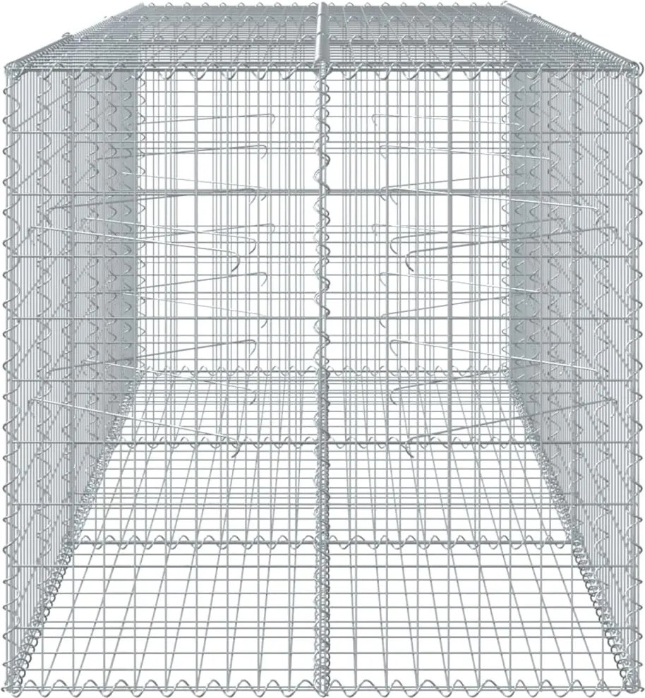 Gabionový koš s víkem 300 x 100 x 100 cm pozinkované železo 3295194