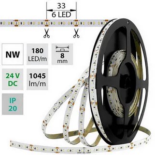 LED pásek McLED 24V neutrální bílá š=8mm IP20 12W/m 180LED/m SMD2216 ML-126.734.60.0