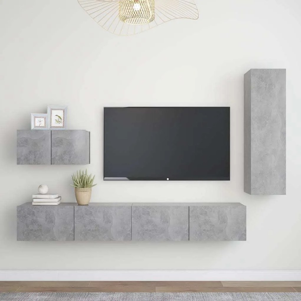 vidaXL 4dílný set TV skříněk dřevotříska [3078676] Barva: dub sonoma