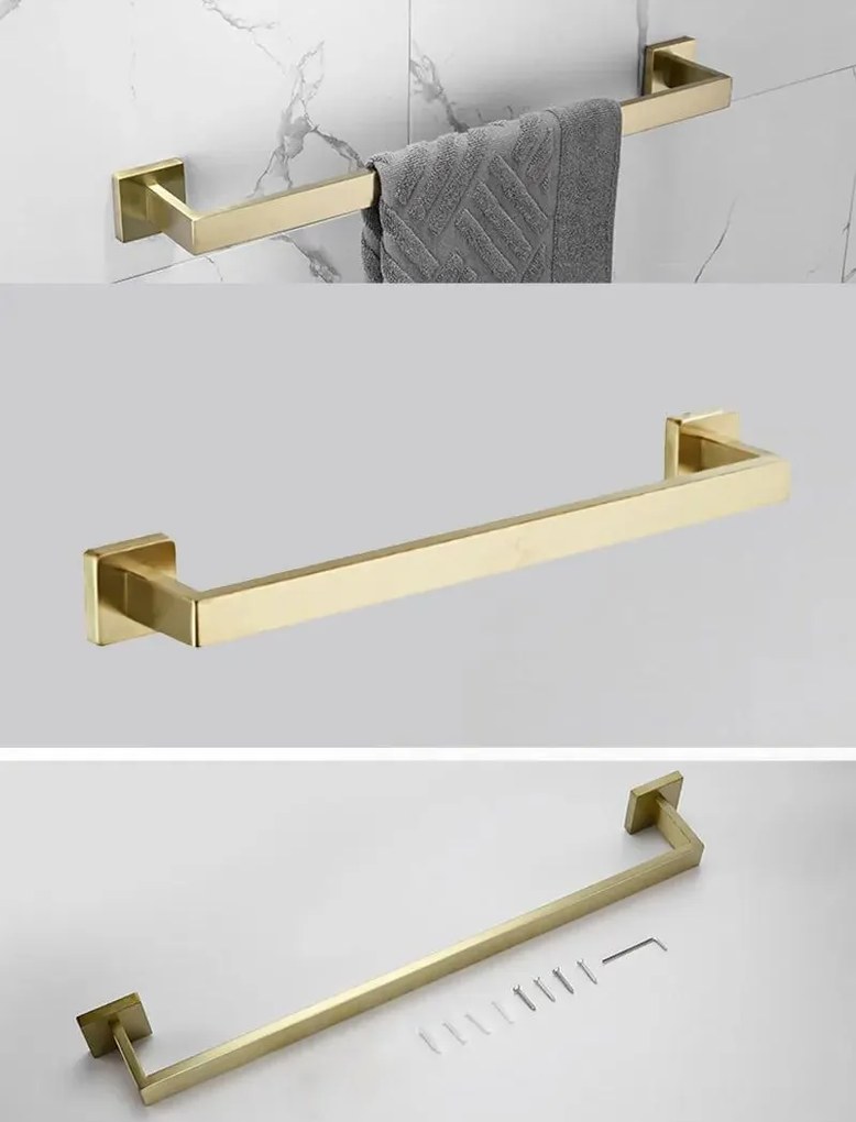 Rea Erlo, koupelnový věšák 55cm 332917A, zlatá matná, REA-06907