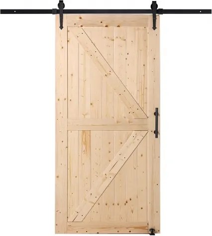 Sada dřevěných posuvných dveří a kování hladce 76,2 × 106,7 cm