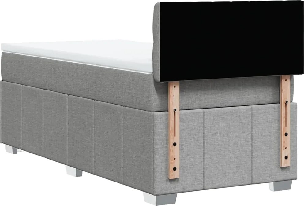 Box spring postel s matrací světle šedá 80 x 200 cm textil 3286902