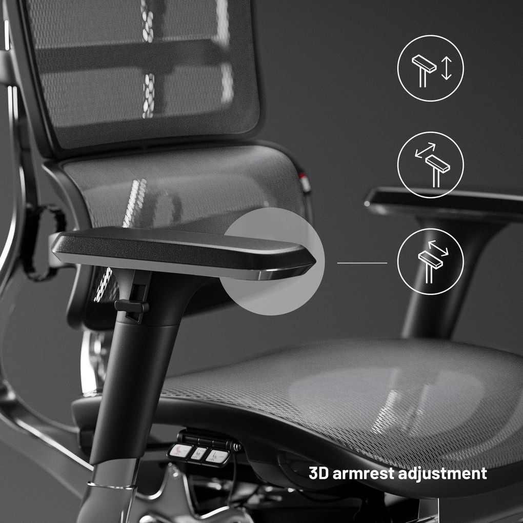 Ergonomická kancelářská židle s podnožkou Normal Size, černý-šedý: Diablo V-Master