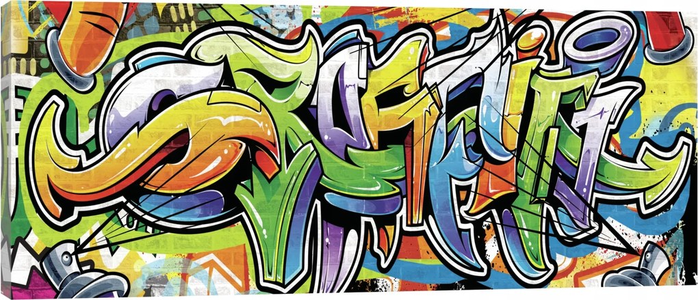 Obraz Graffiti 3D pro děti na plátně 145x45