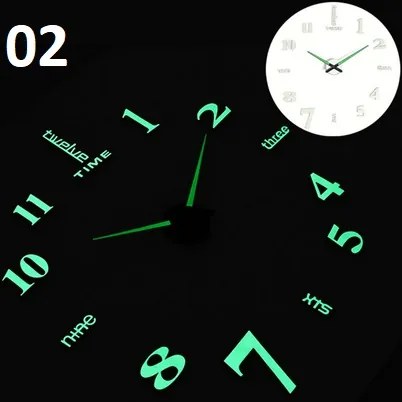 Nástěnné hodiny - svítící ve tmě, více motivů Varianta: 02, Velikost: 119 cm