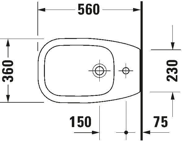 Duravit 22411000002 - Stojící bidet D-CODE 35,5x52,5 cm keramika/lesklá bílá