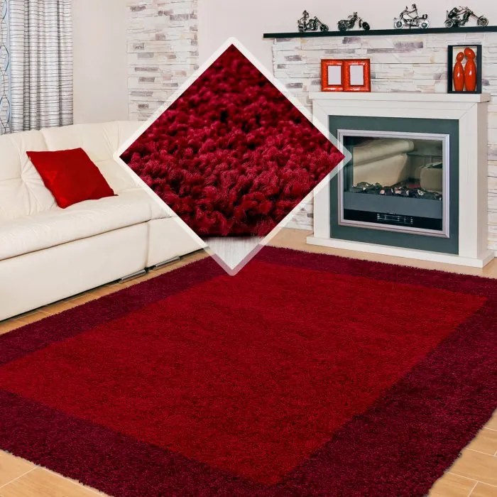 Vopi | Kusový koberec Life Shaggy 1503 red - Kulatý průměr 200 cm