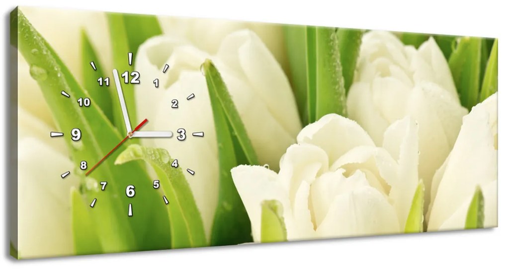 Gario Obraz s hodinami Jemné tulipány Rozměry: 60 x 40 cm