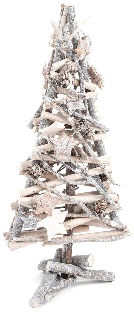 Vánoční dřevěná dekorace stromek Whitewood, 40 cm