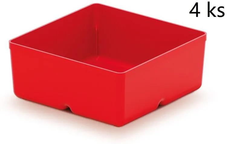 Sada úložných boxů 4 ks UNITEX 11 x 11 x 11,2 cm červená