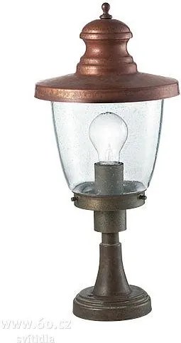 Il Fanale 248.11.ORT Venezia, venkovní stojanová lampa, 1x57W E27, mosaz, bublinkové sklo, výška 47cm, IP44