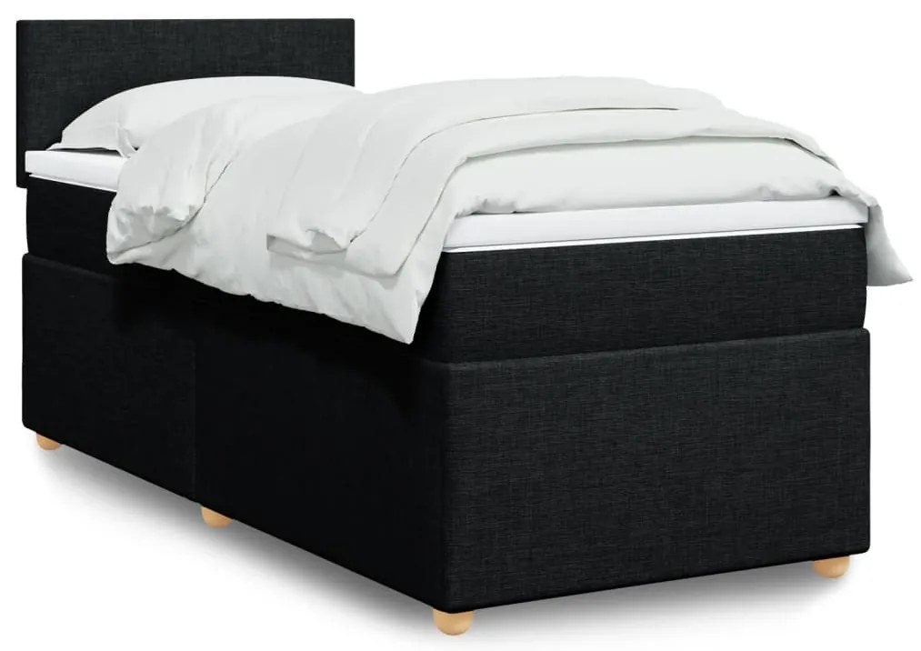 Box spring postel s matrací černá 100 x 200 cm textil 3286586
