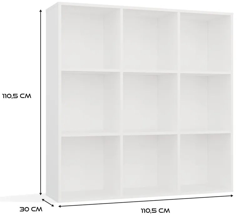 Regál MALAX 3X3 H bílá