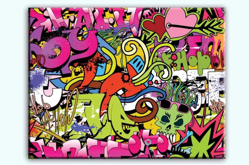 Obraz graffiti růžové Velikost (šířka x výška): 100x80 cm