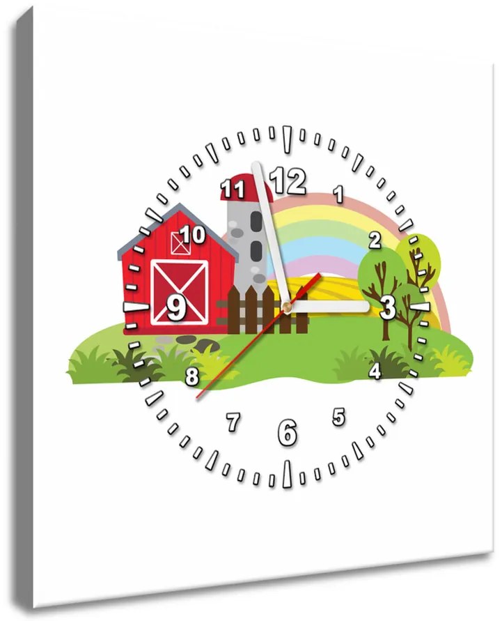 Gario Obraz s hodinami Farma Rozměry: 40 x 40 cm