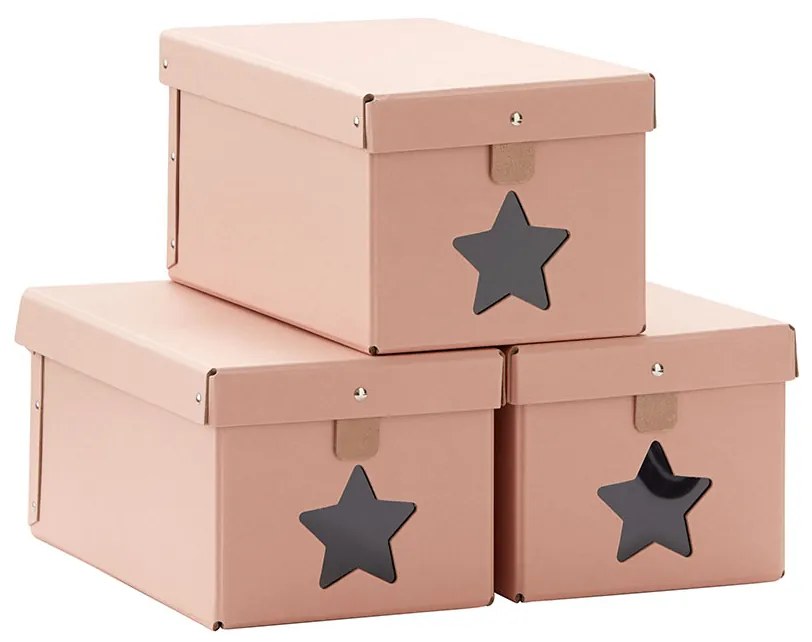 Bighome - Krabice na boty 3ks Pink - růžová