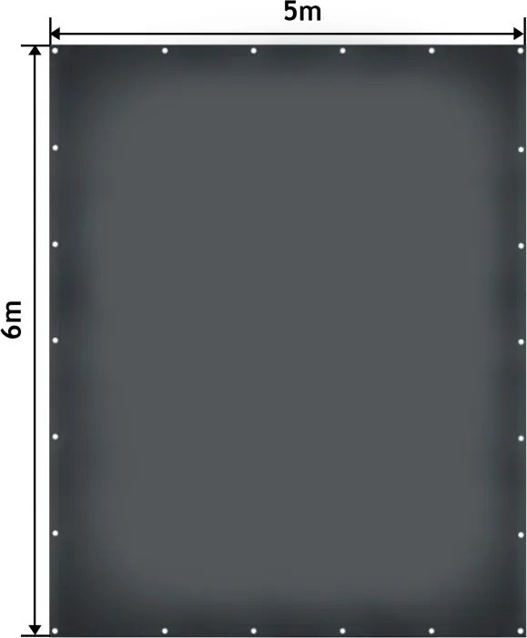 JAGO Plachta 650 g/m², hliníková oka, antracit, 5 x 6 m