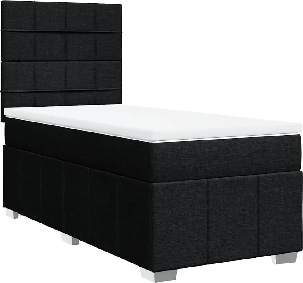 Box spring postel s matrací černá 80 x 200 cm textil 3293797